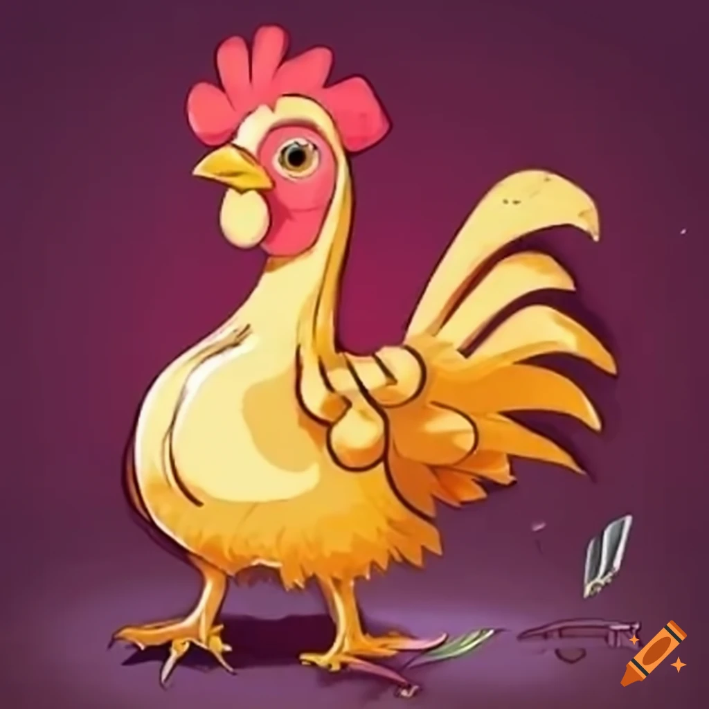 Anime style chicken on Craiyon