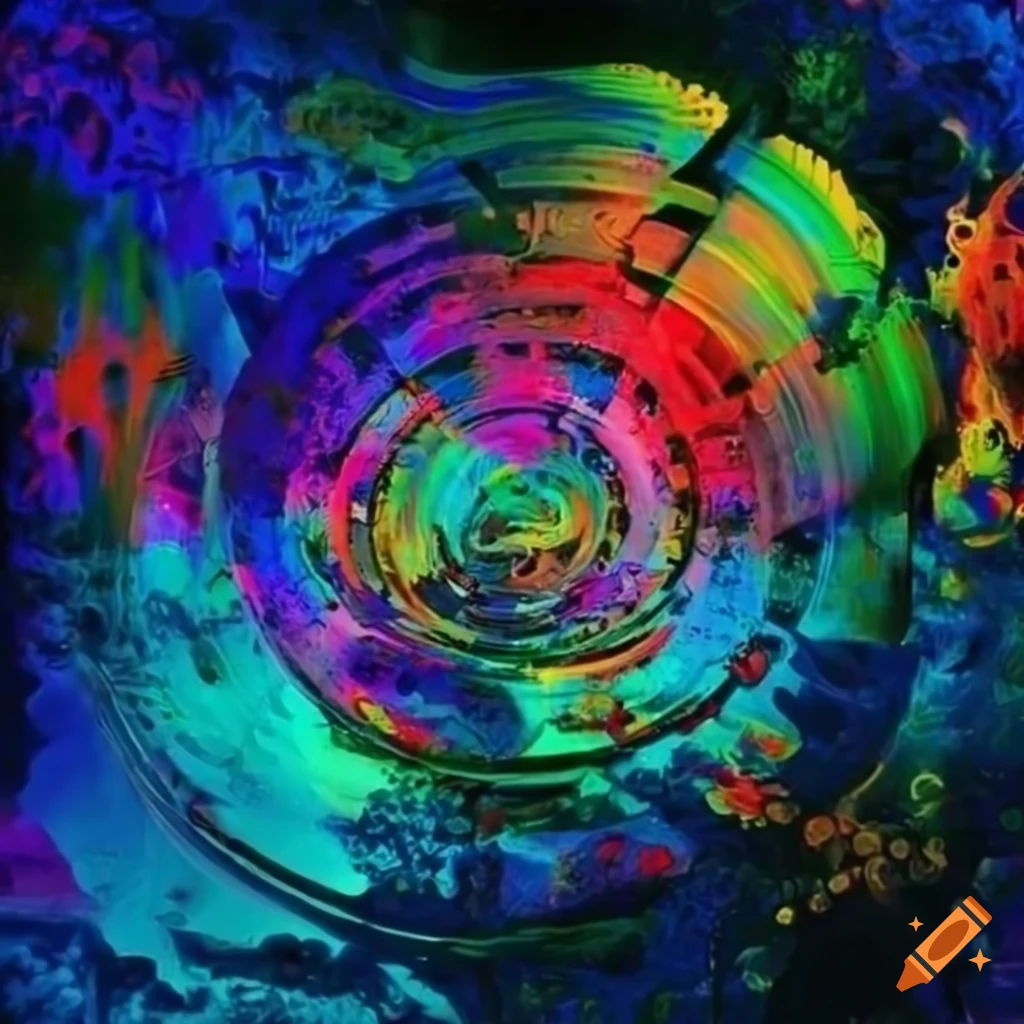 Vibrant psychedelic album cover design by Stupeflip band on Craiyon