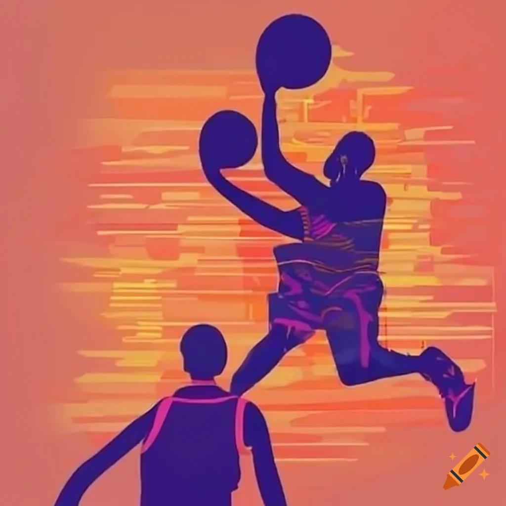 Person rebounding a basketball on Craiyon