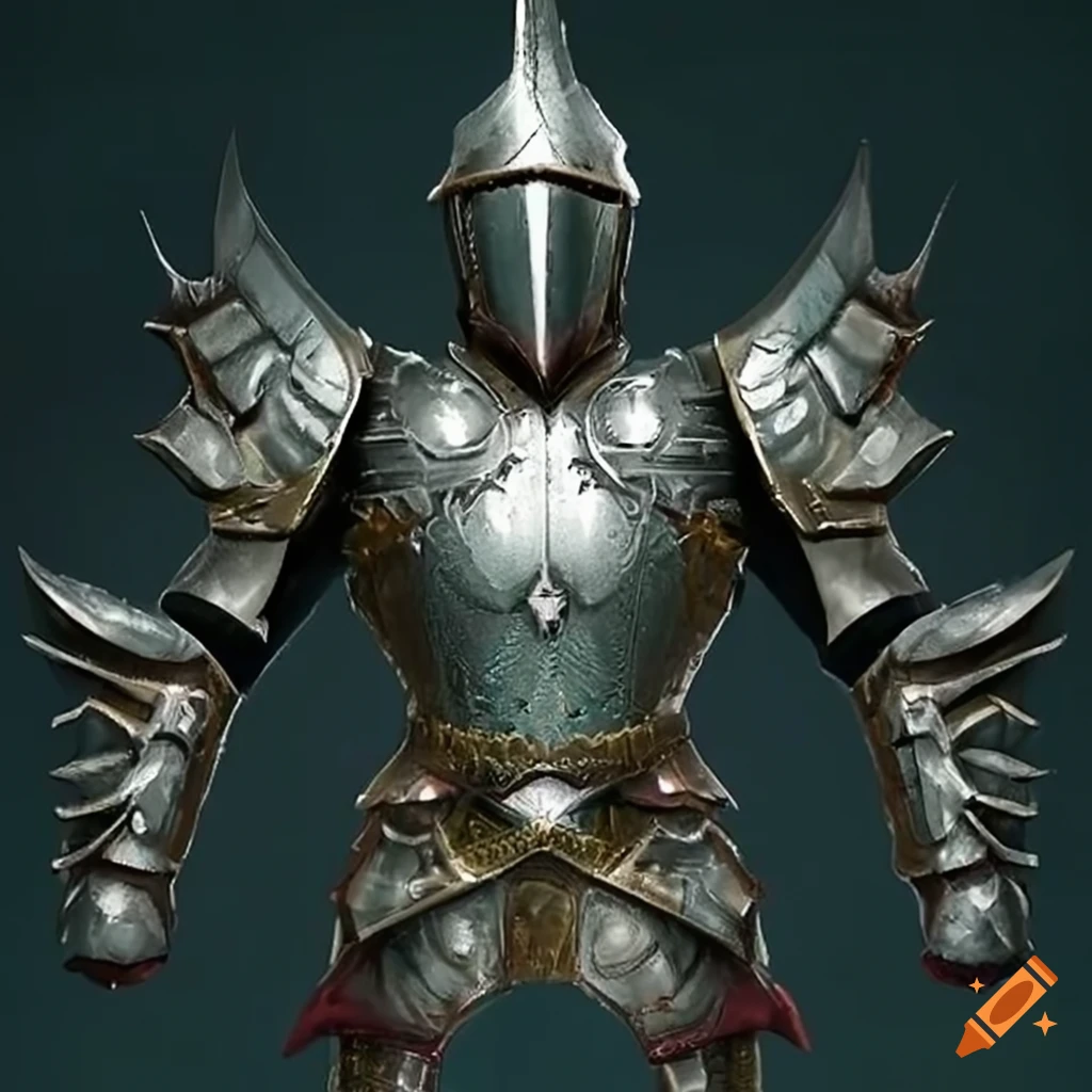 Front view of adorned magic armor on Craiyon