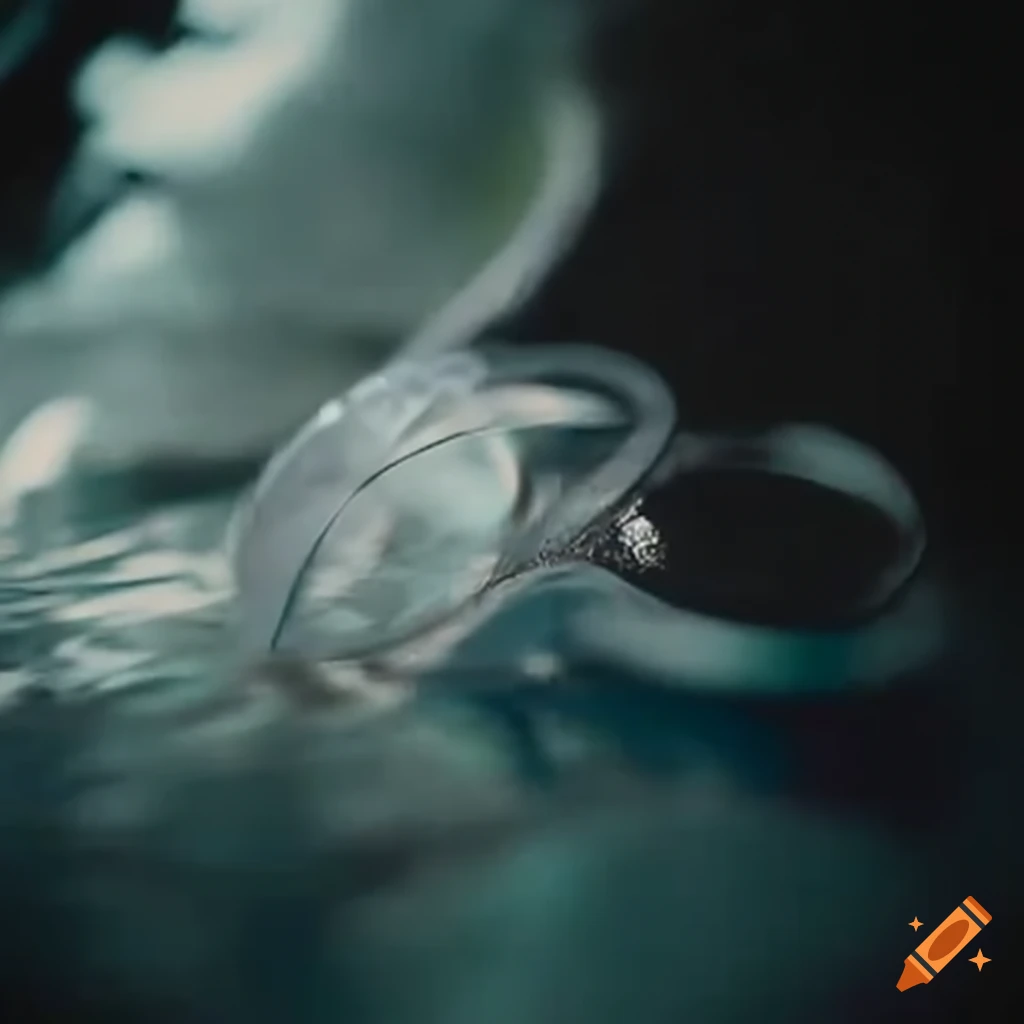 Wedding ring floating in water on Craiyon