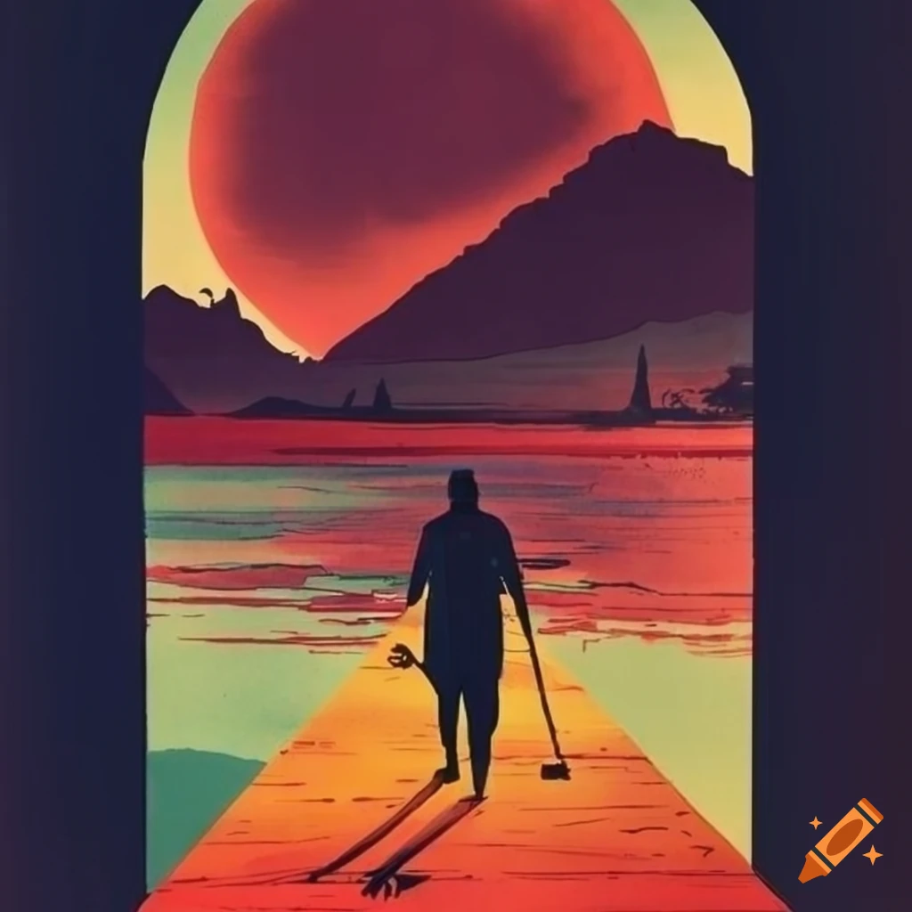 Meaningful graphic novel Zatoichi with a vintage travel poster ...