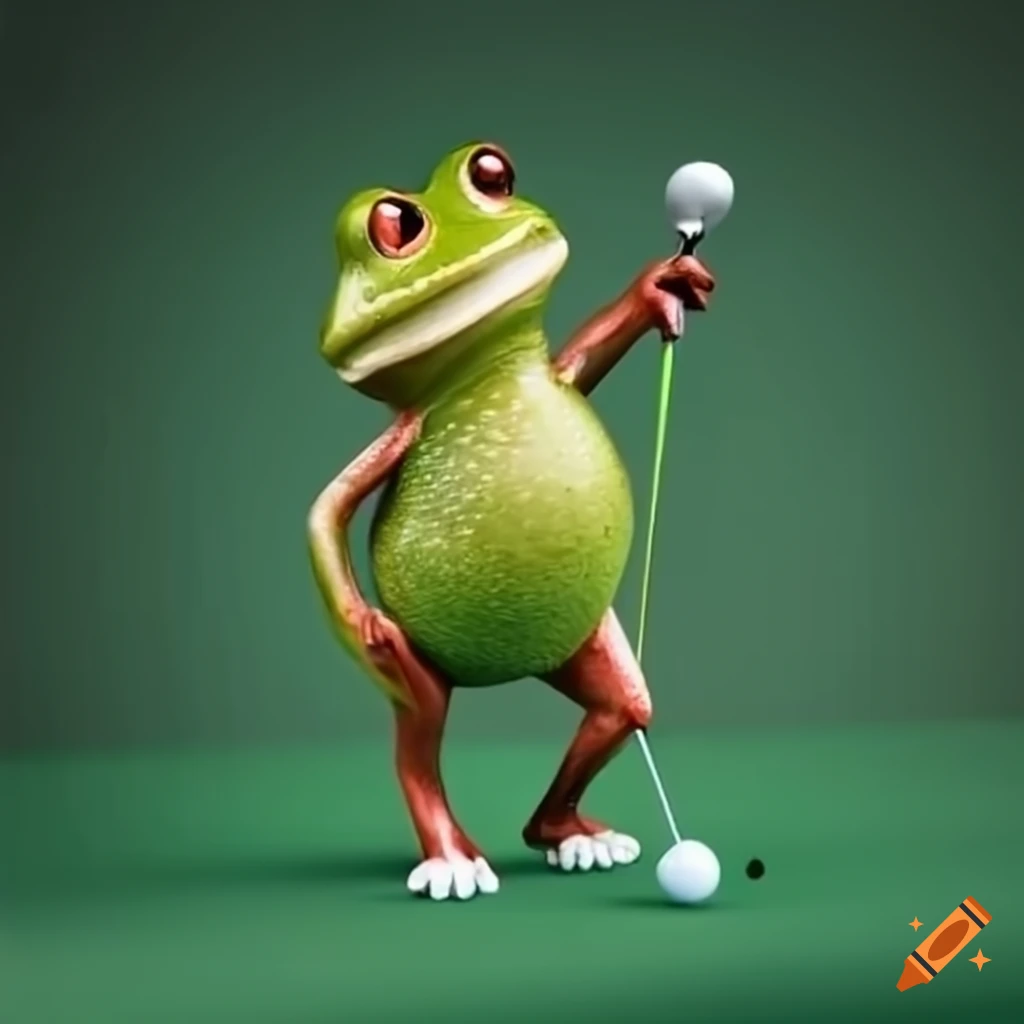 Frog playing golf on Craiyon