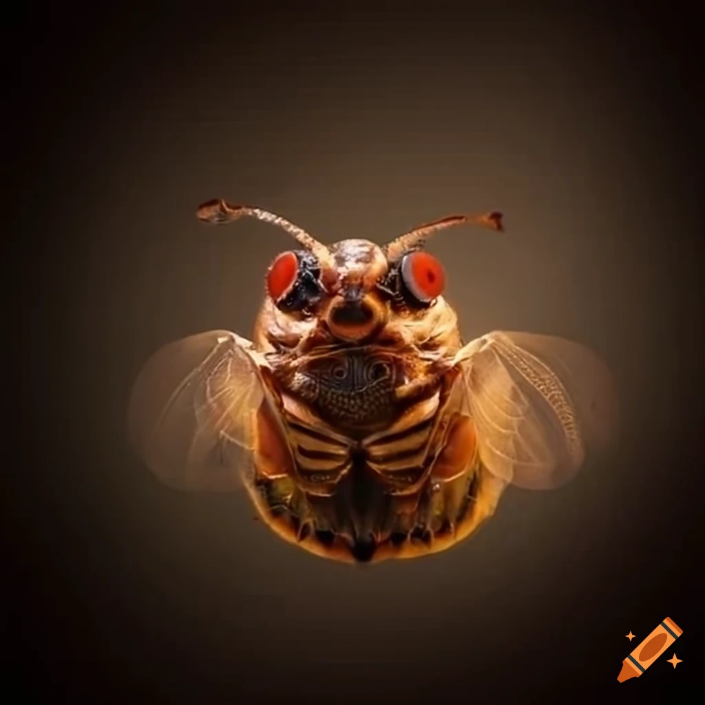 Illustration of cicada life cycle on Craiyon