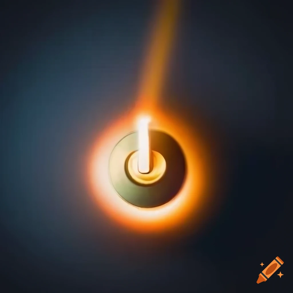 Striking close-up of a power button with electrifying lighting effect ...