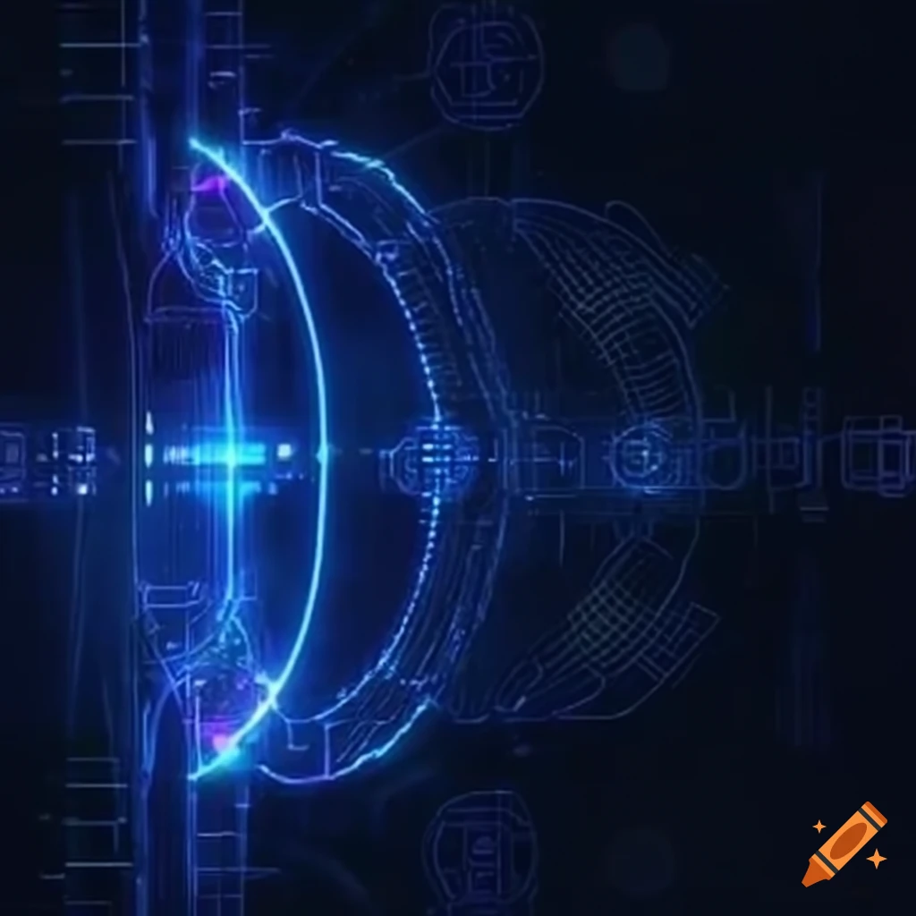 Futuristic holographic warp drive technology on Craiyon