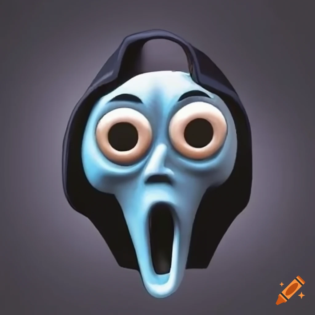 Thomas the train dressed as ghost face from scream on Craiyon