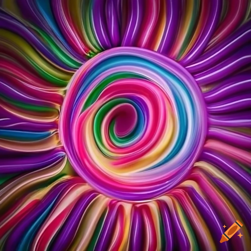 Colorful Licorice Swirl on pink crystal sugar background on Craiyon