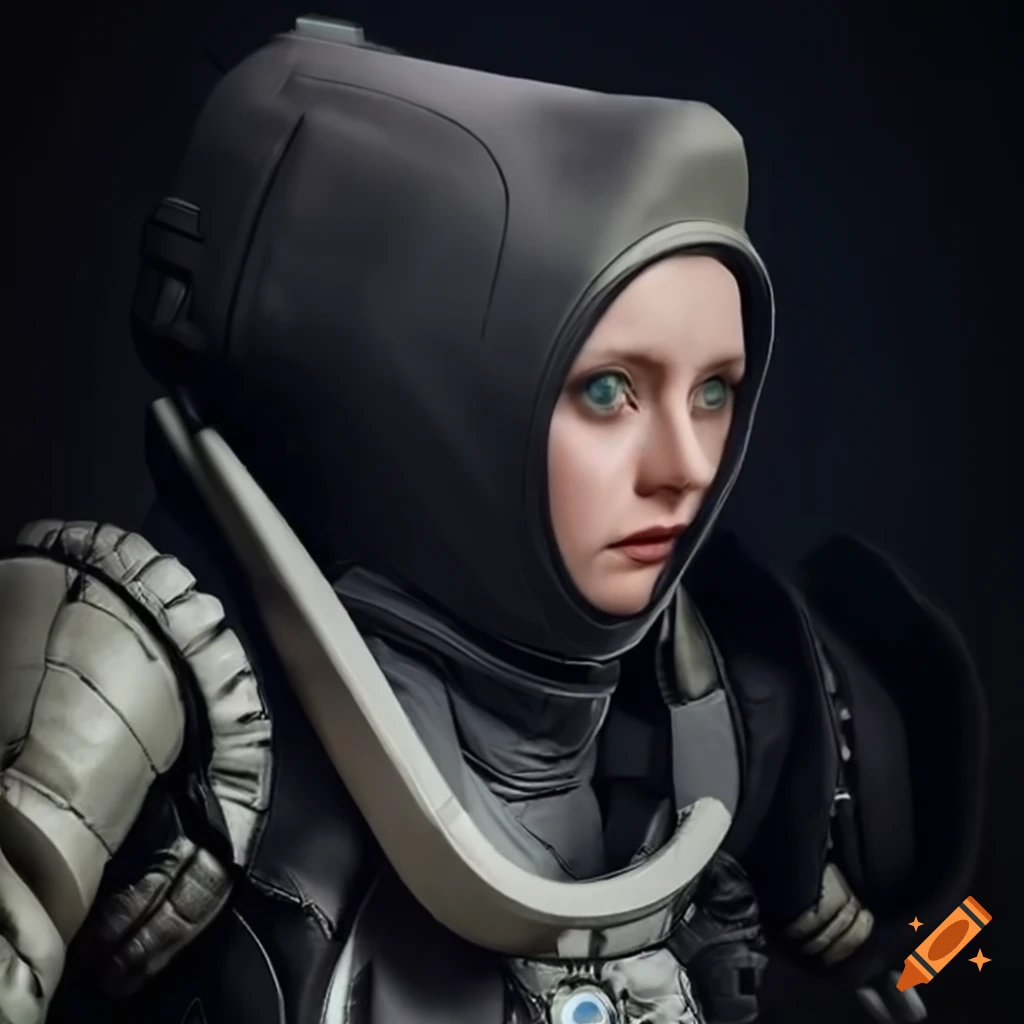 Unique sci-fi nun design with insect and soviet-era space suit elements ...