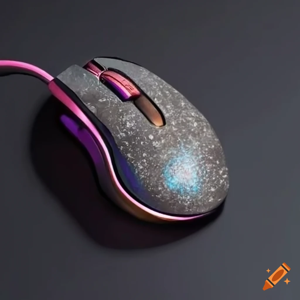 Computer mouse made of smalt fusion and meteorite materials on Craiyon