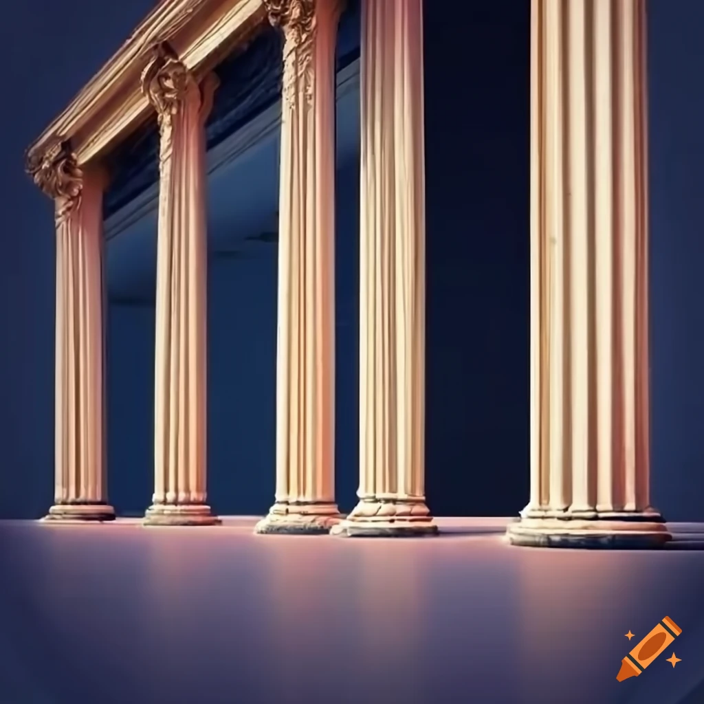 Row of neoclassical pillars on Craiyon