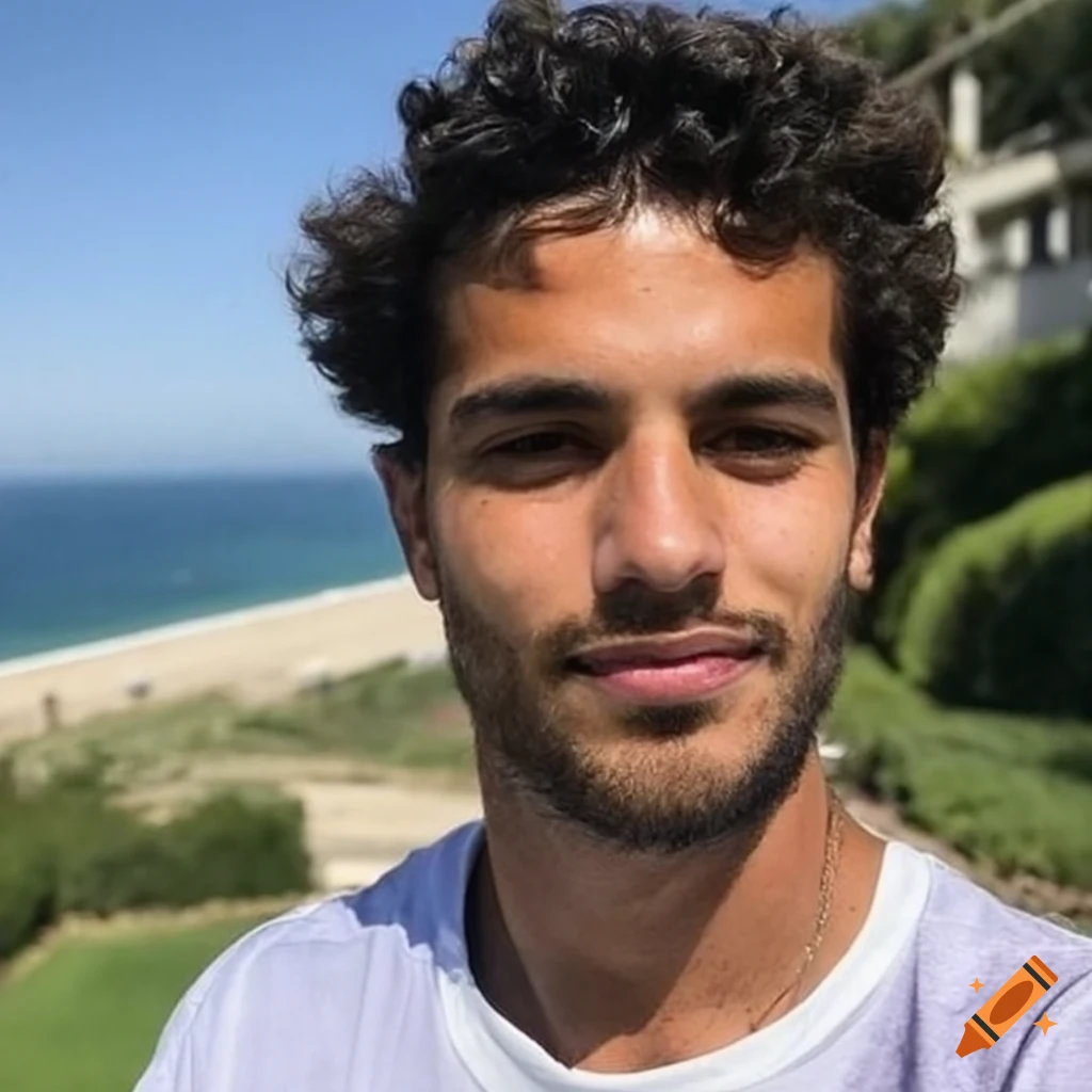 Portrait of a 22-year-old man from Portugal in a natural setting on Craiyon
