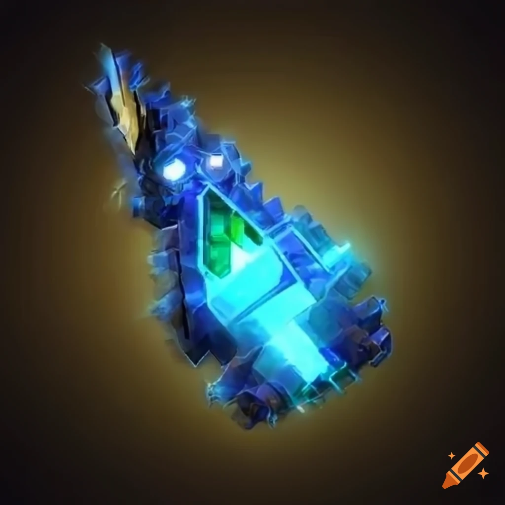 Legendary golden cursor with blue and green gems inspired by starcraft ...