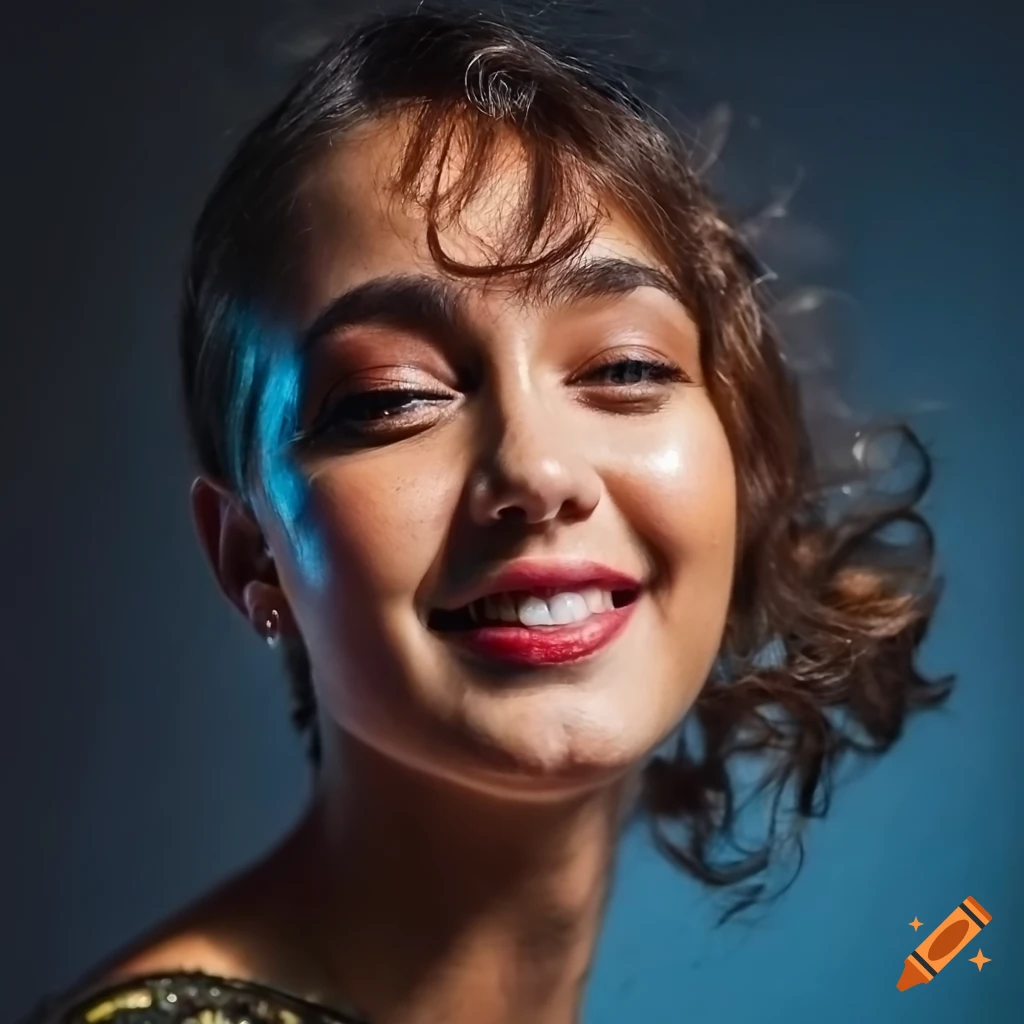 Close-up studio shot with detailed lighting and shadow play on skin and ...