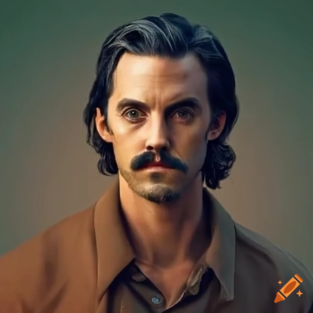Milo ventimiglia with a cowboy mustache on Craiyon
