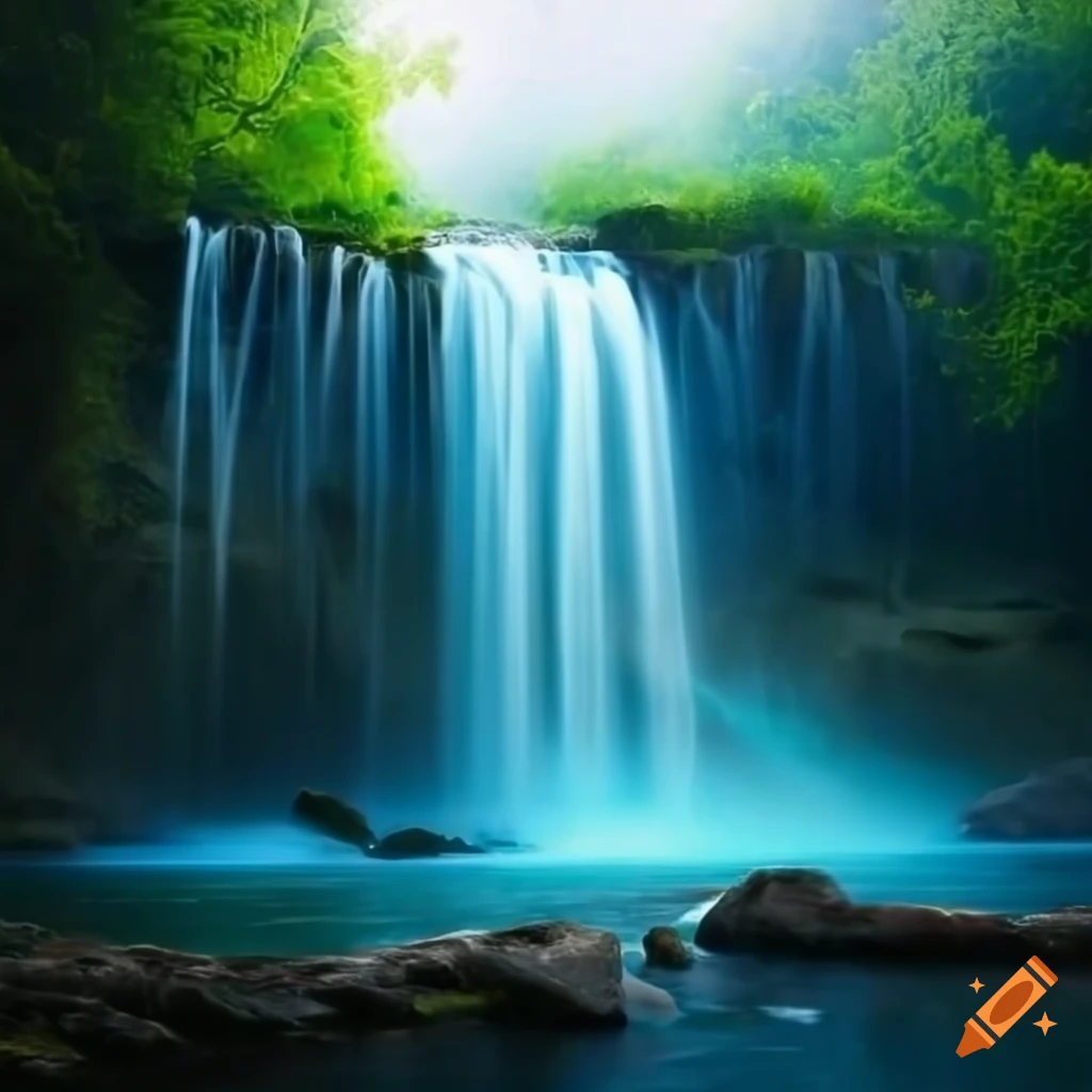 Waterfall background on Craiyon