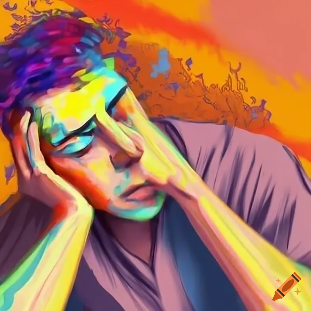 Tired man on Craiyon