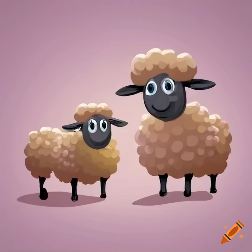 Group of cartoon sheep on Craiyon