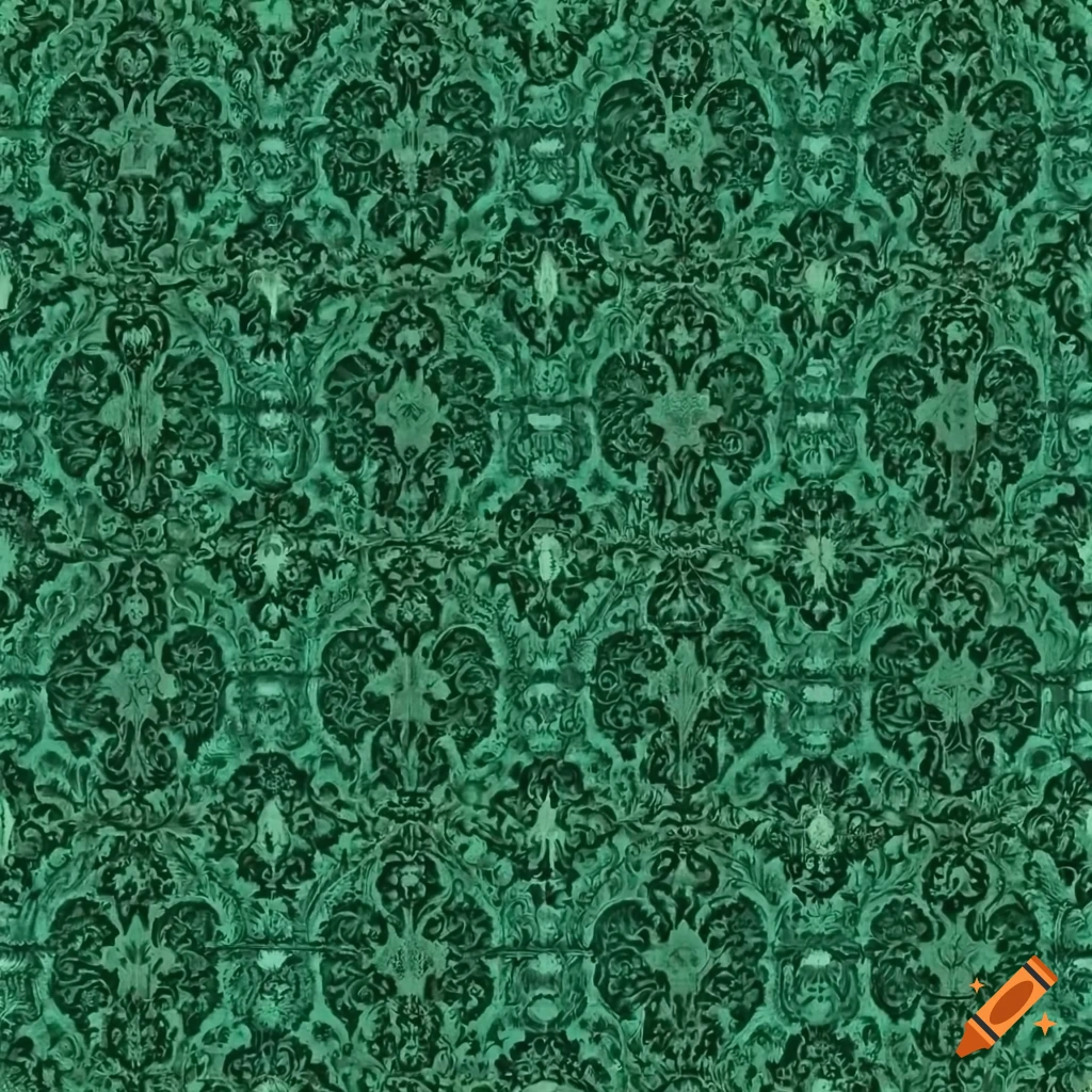 Seamless victorian green wallpaper texture on Craiyon