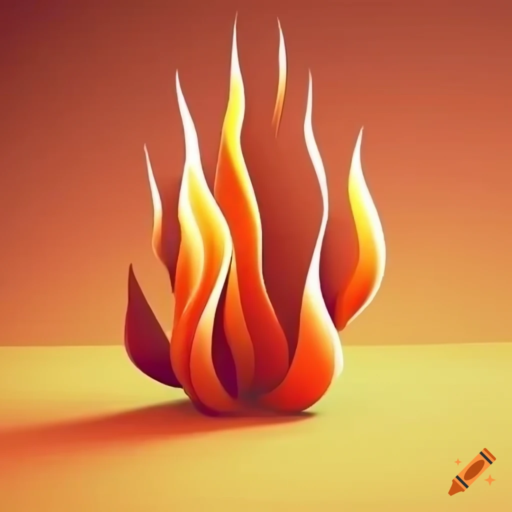 Stylized fire flames design on Craiyon