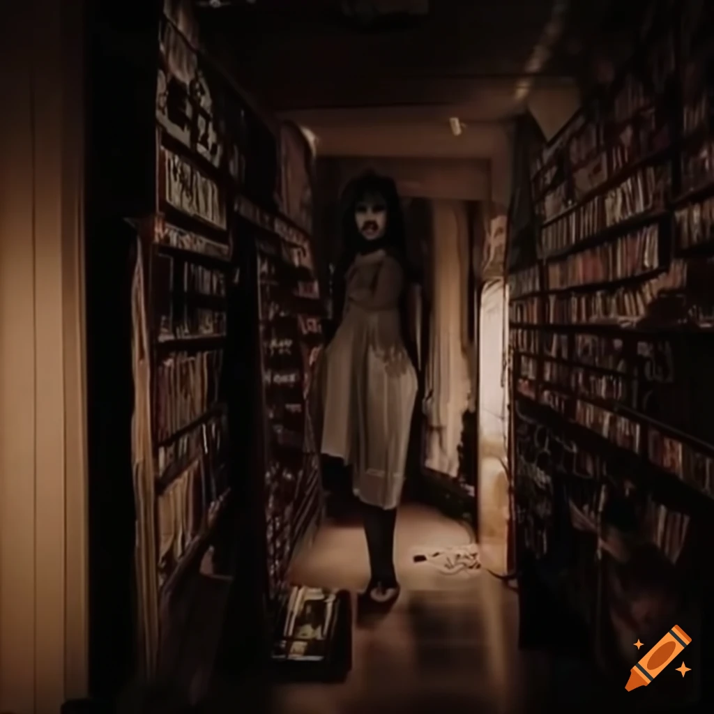 Haunted record store in japan with a woman peeking from a dark corner ...