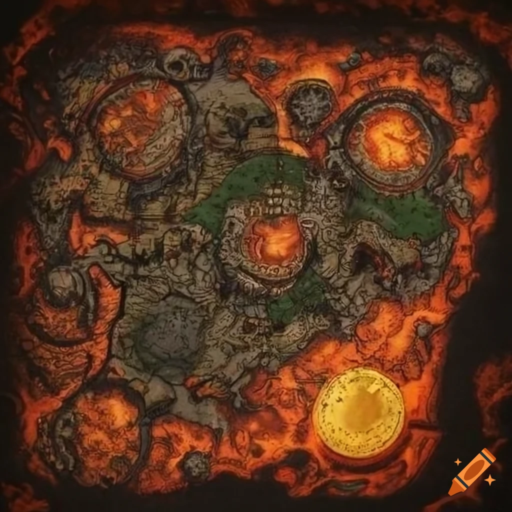 Intricate warhammer 40k map of industrialized continent with region ...