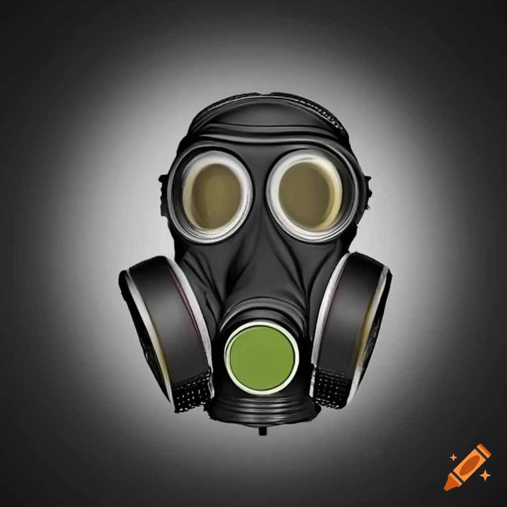 Realistic gas mask circular design on Craiyon