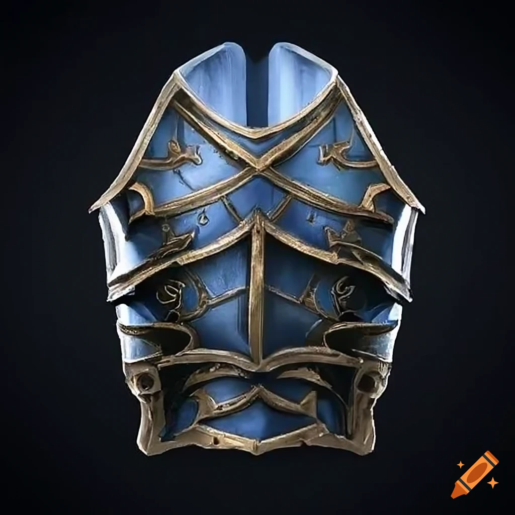 Front view of adorned magic armor on Craiyon