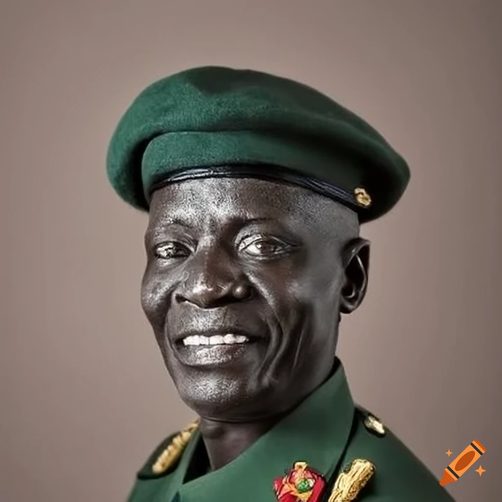 African general wearing a black beret on Craiyon