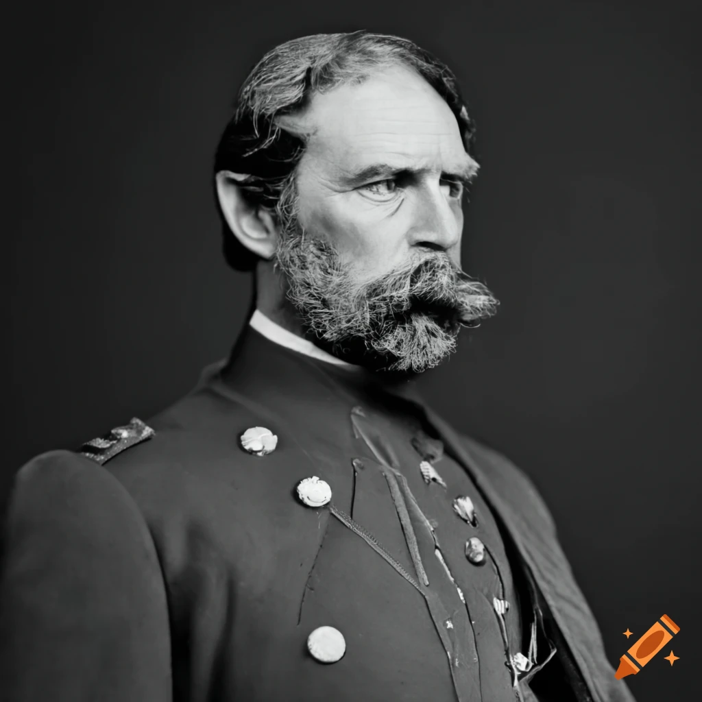 Us civil war union colonel with sideburns in thoughtful pose on Craiyon