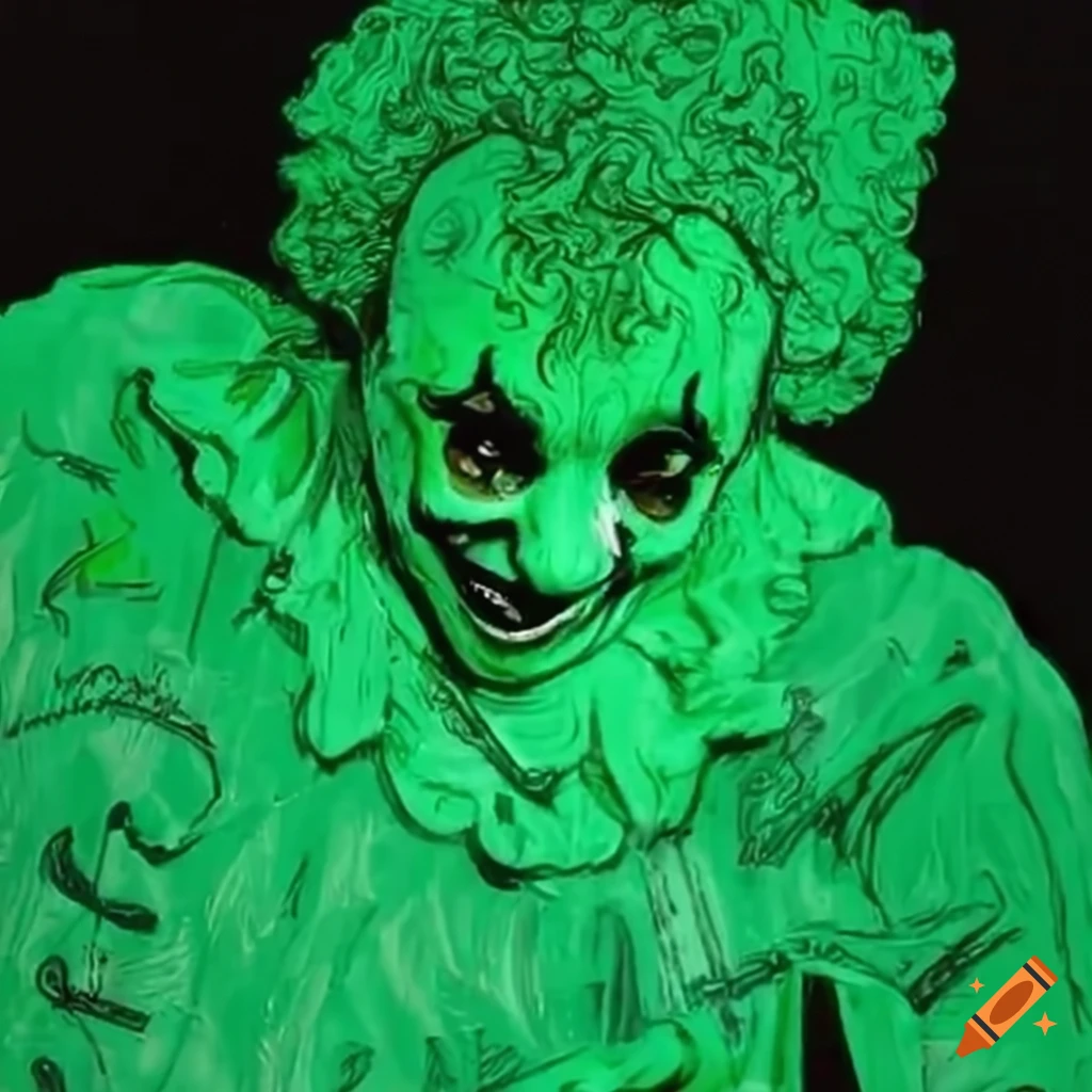 Clown getting slimed with green goo on Craiyon