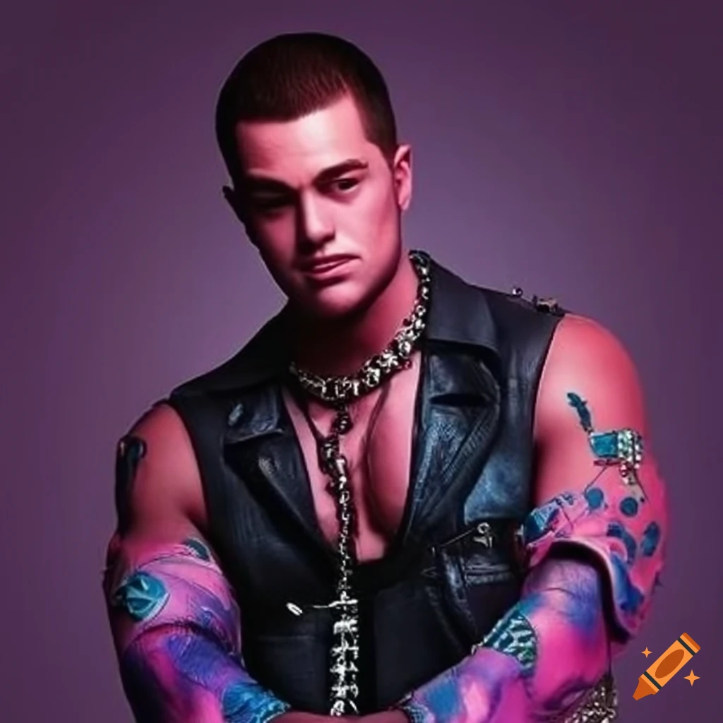 Outfit ideas for a butch muscular male singer with black leather ...