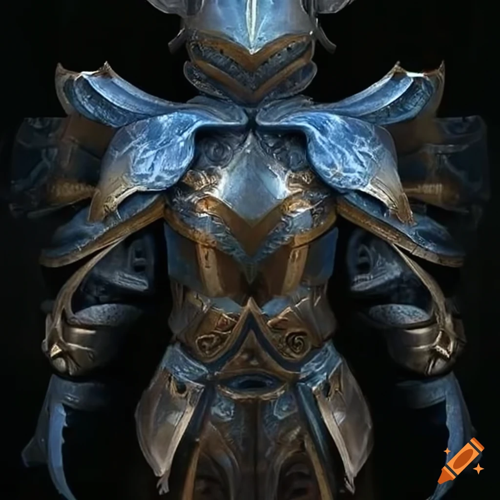 Adorned magic armor from the front view on Craiyon