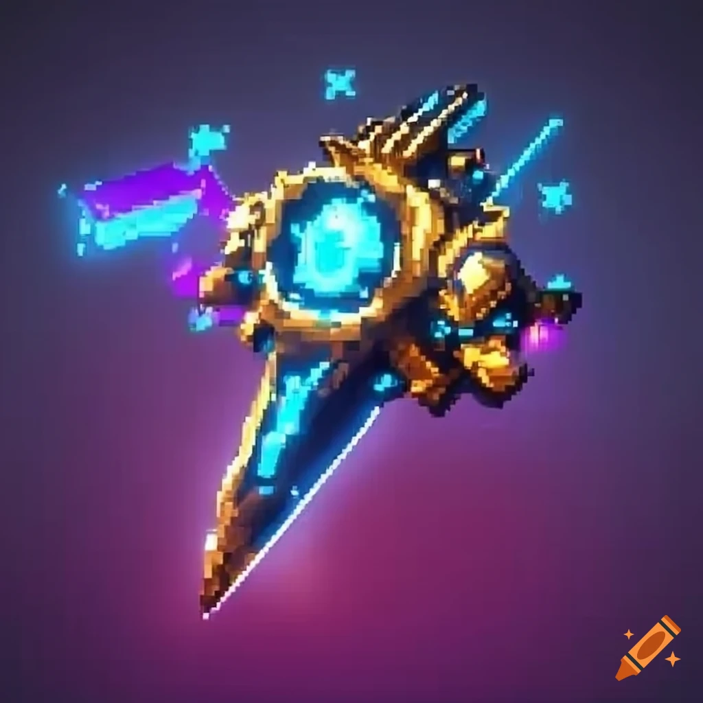 Starcraft-inspired cursor with golden stars and glowing gems on Craiyon