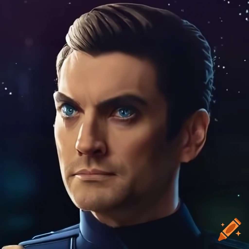 Heroic Starfleet Captain on Star Trek Discovery descending to battle ...