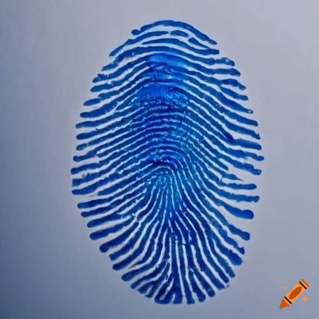 Blue fingerprint visible with ninhydrin on white paper on Craiyon