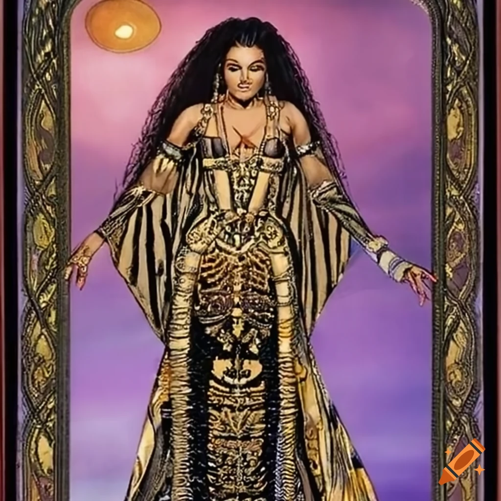 Janet jackson portrayed as the empress tarot card on Craiyon