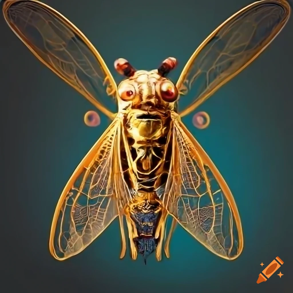 Closeup of cicada commemorative gold coin with dramatic lighting in 4k ...