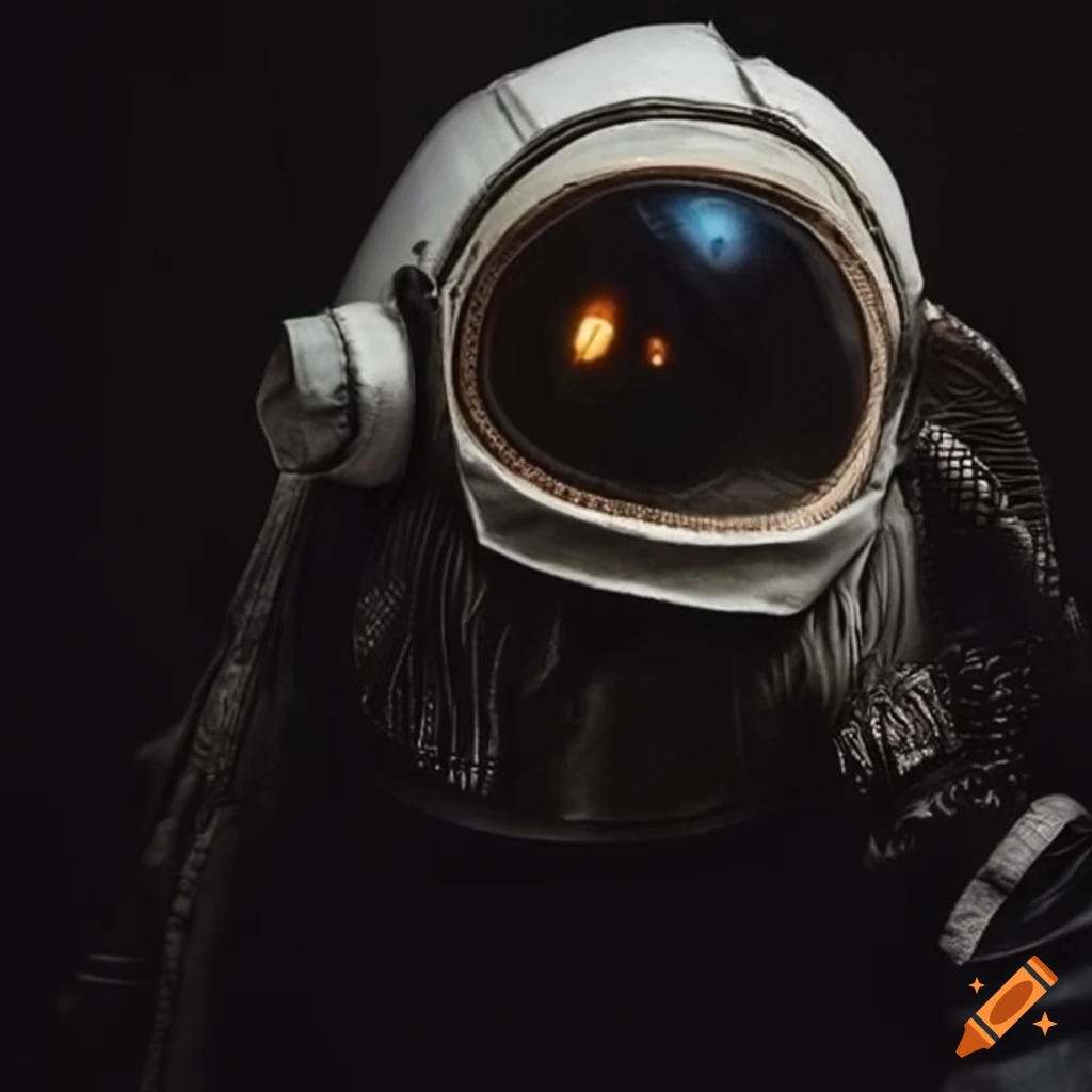 Insect-inspired nun in a soviet-era spacesuit with intricate design on ...