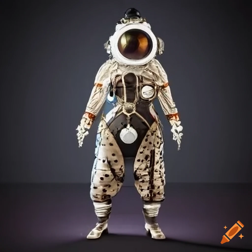 Victorian-era insect mother in intricate space suit on Craiyon