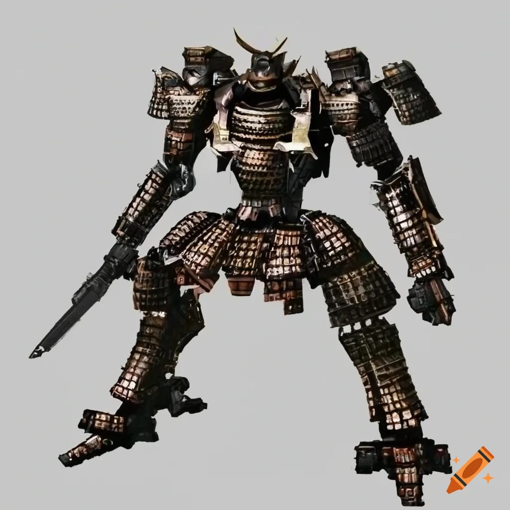 Armored core with samurai armor structure on Craiyon