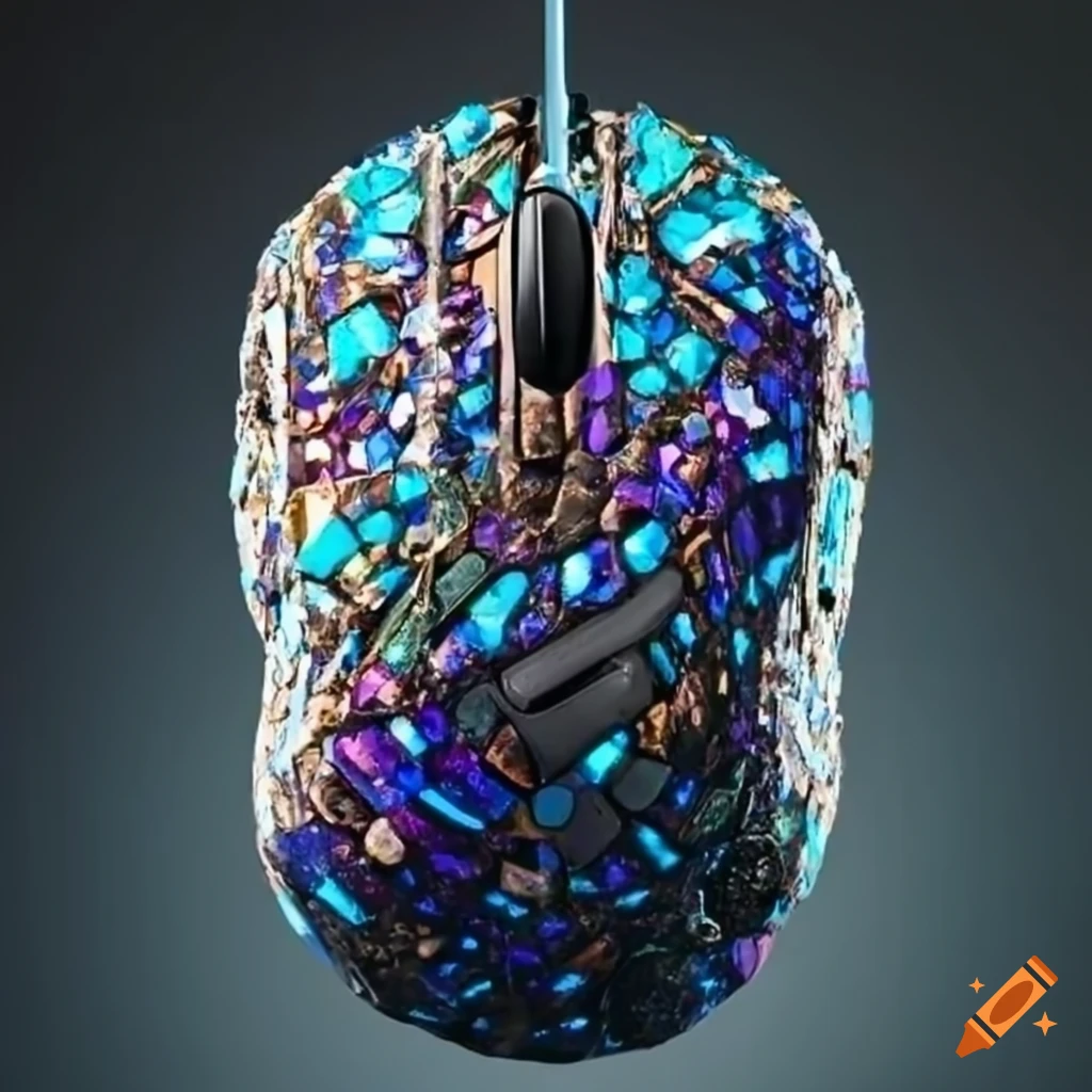 Unique computer mouse design with mosaik smalt fusion and meteorite ...