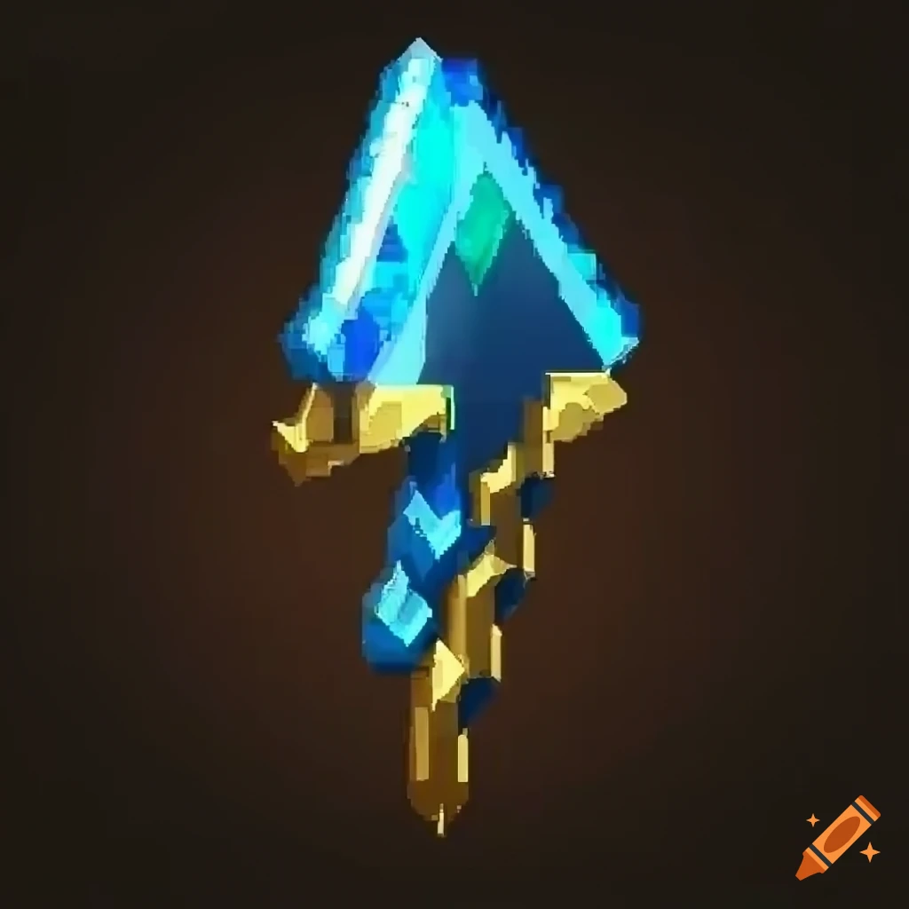 Legendary golden cursor with blue or green gem in starcraft style on ...