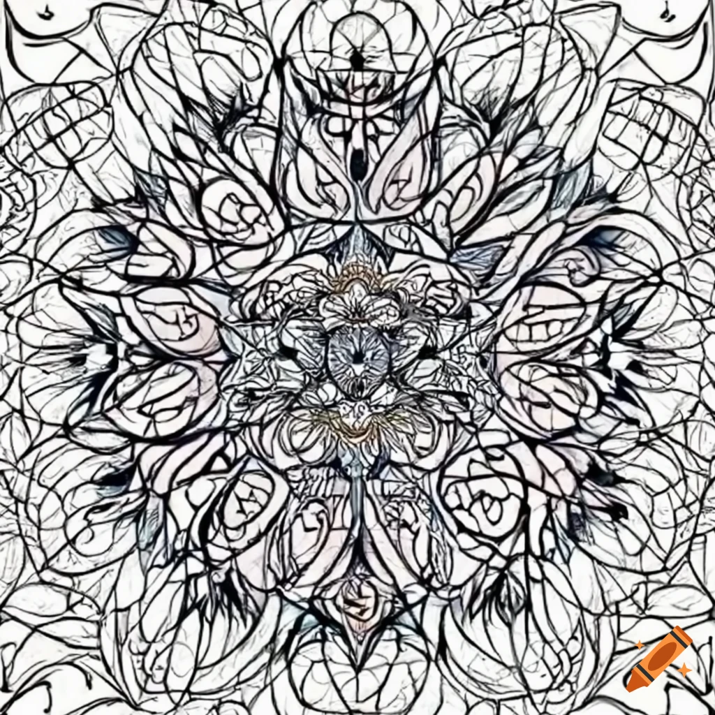 Abstract coloring page design on Craiyon