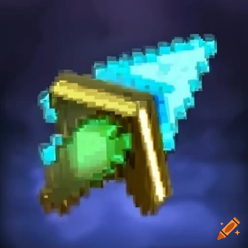 Legendary golden cursor with blue or green gem in starcraft style on ...