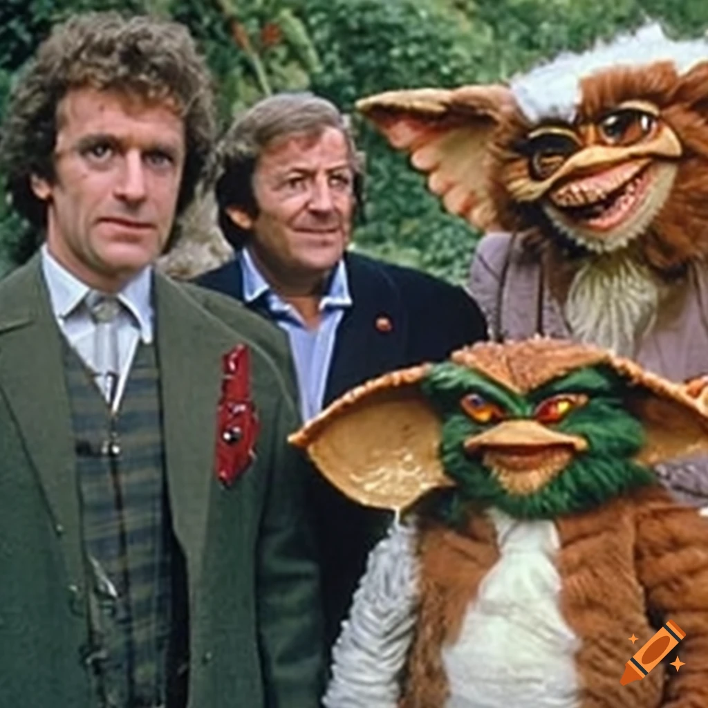 1980s doctor who scene with gremlins on Craiyon