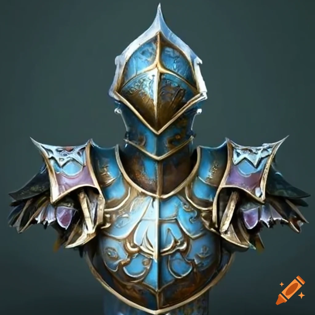 Front view of adorned magic armor on Craiyon