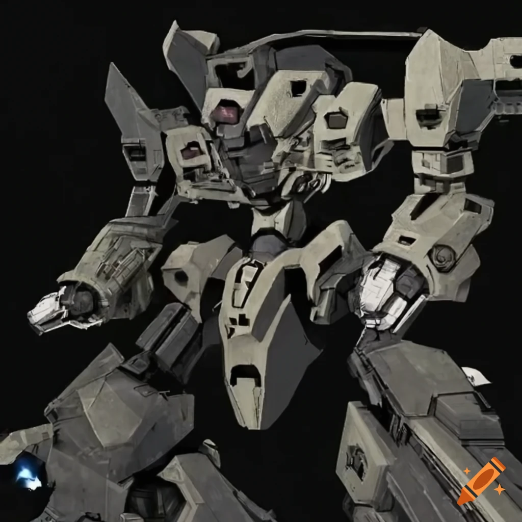 Armored core resembling a mountain with castle structure on Craiyon