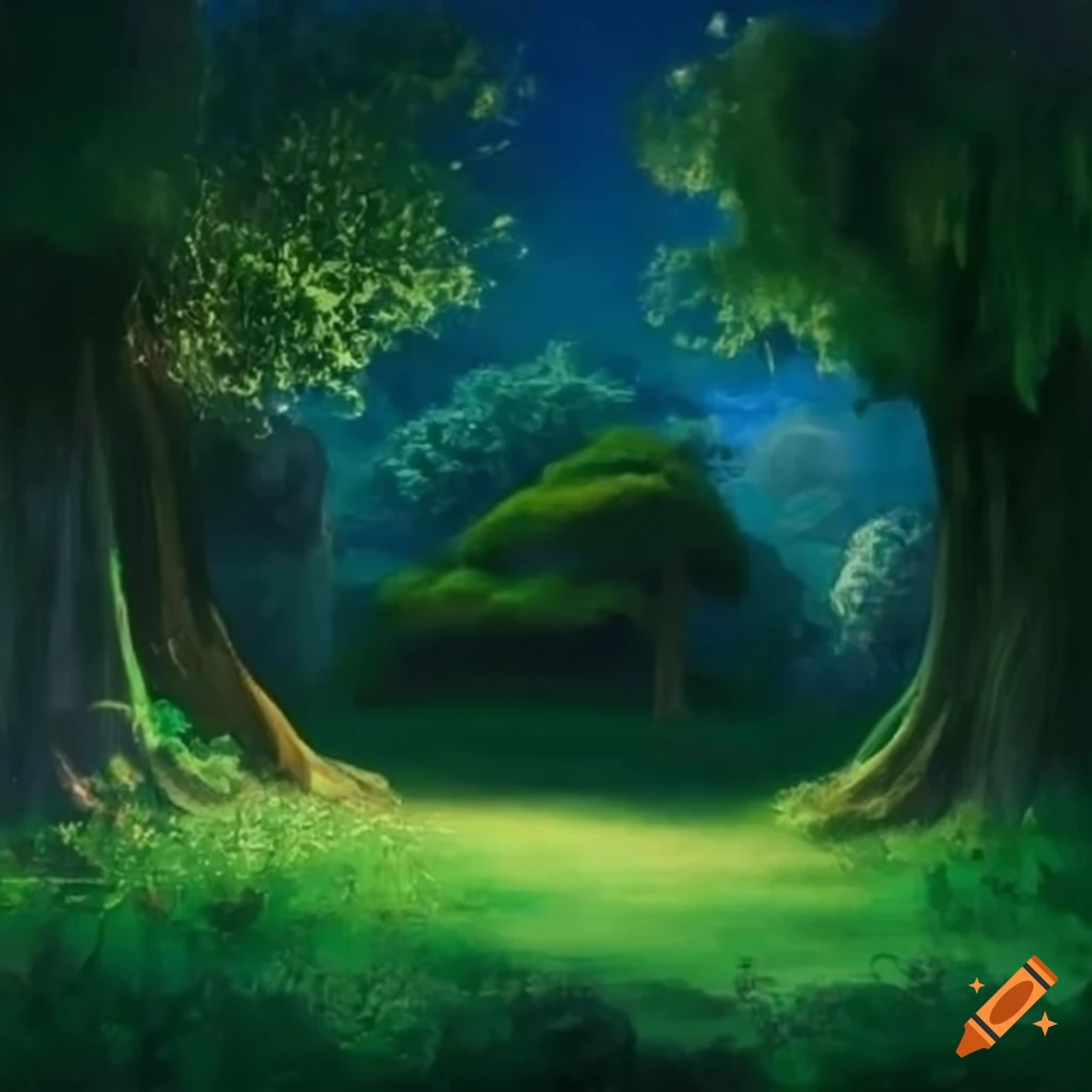 Garden scene with clear sky and grass in Disney style on Craiyon