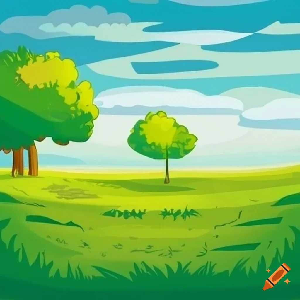 Cartoon empty field on Craiyon